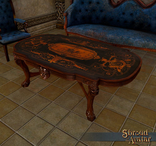 Hand Painted Dark Maple Coffee Table - Shroud of the Avatar Wiki - SotA